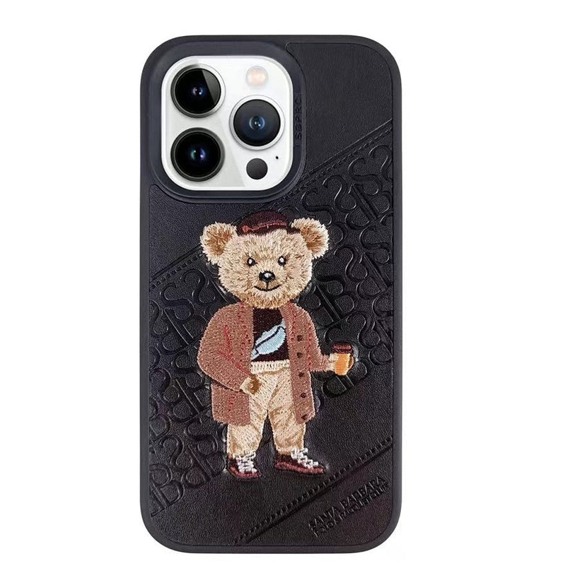 iPhone 14 Pro Santa Barbara Crete Series Genuine Leather Case - Black ...