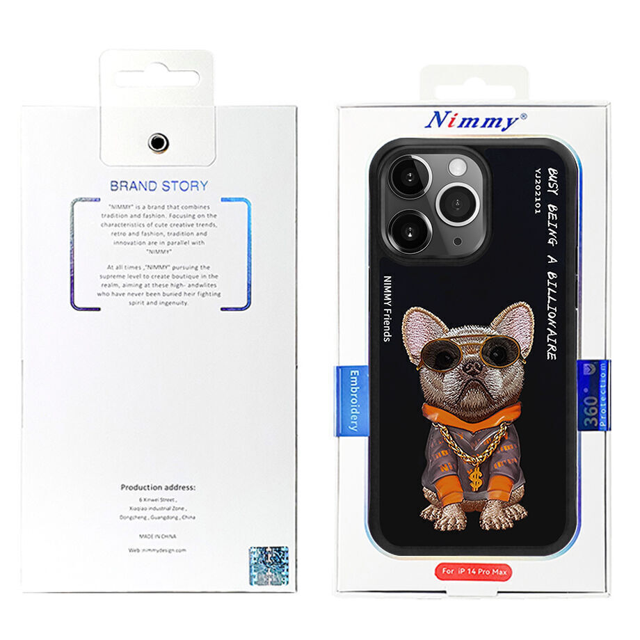iPhone 15 Pro Max Nimmy Embroidery Glass Series Leather Case - Dog – CASESILY
