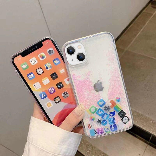 iPhone 13 Floating App Icon with Sand Case - Transparent – CASESILY